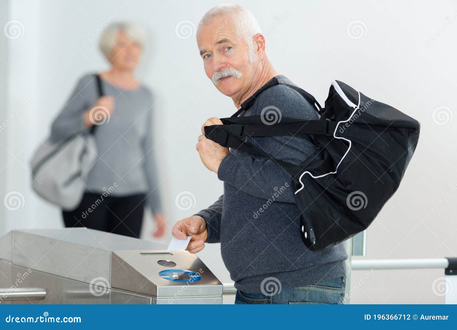 Senior Man Entering Swimming in Pool Stock Photo - Image of ...
