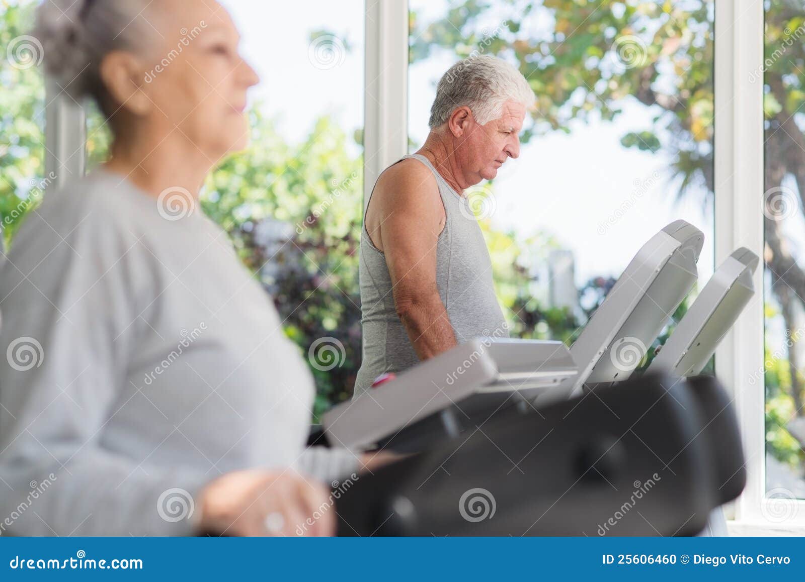 Senior Man Exercising in Wellness Club Stock Photo - Image of retired ...