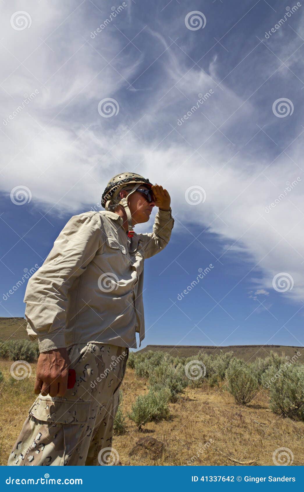 Senior Man Explorer in Desert Stock Photo - Image of explorer, colorful ...