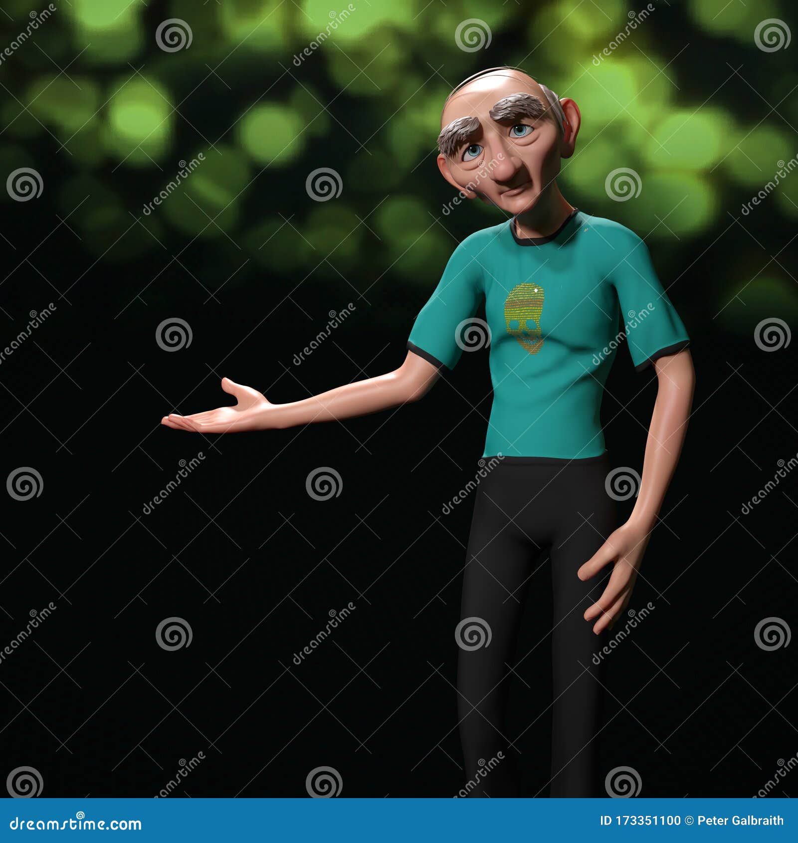 Senior Man with Extended Arm Stock Illustration - Illustration of ...