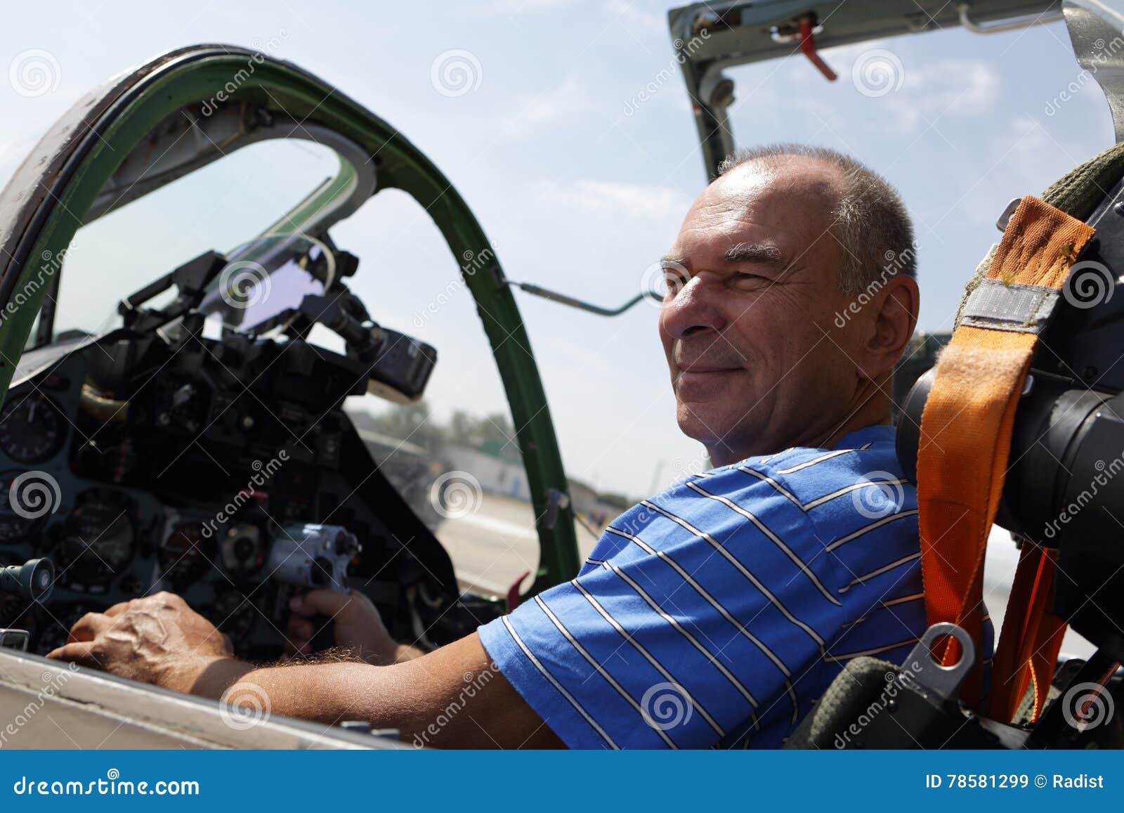 Senior Man in Fighter Cockpit Stock Image - Image of person, fighting ...