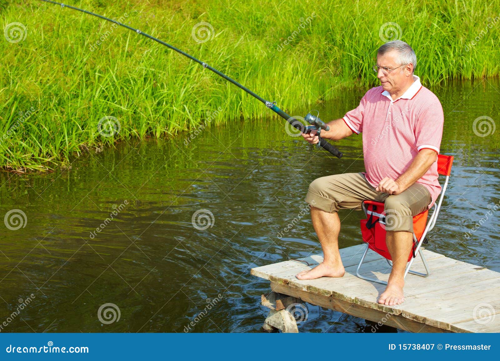 Senior man fishing stock image. Image of lifestyle, aged - 15738407