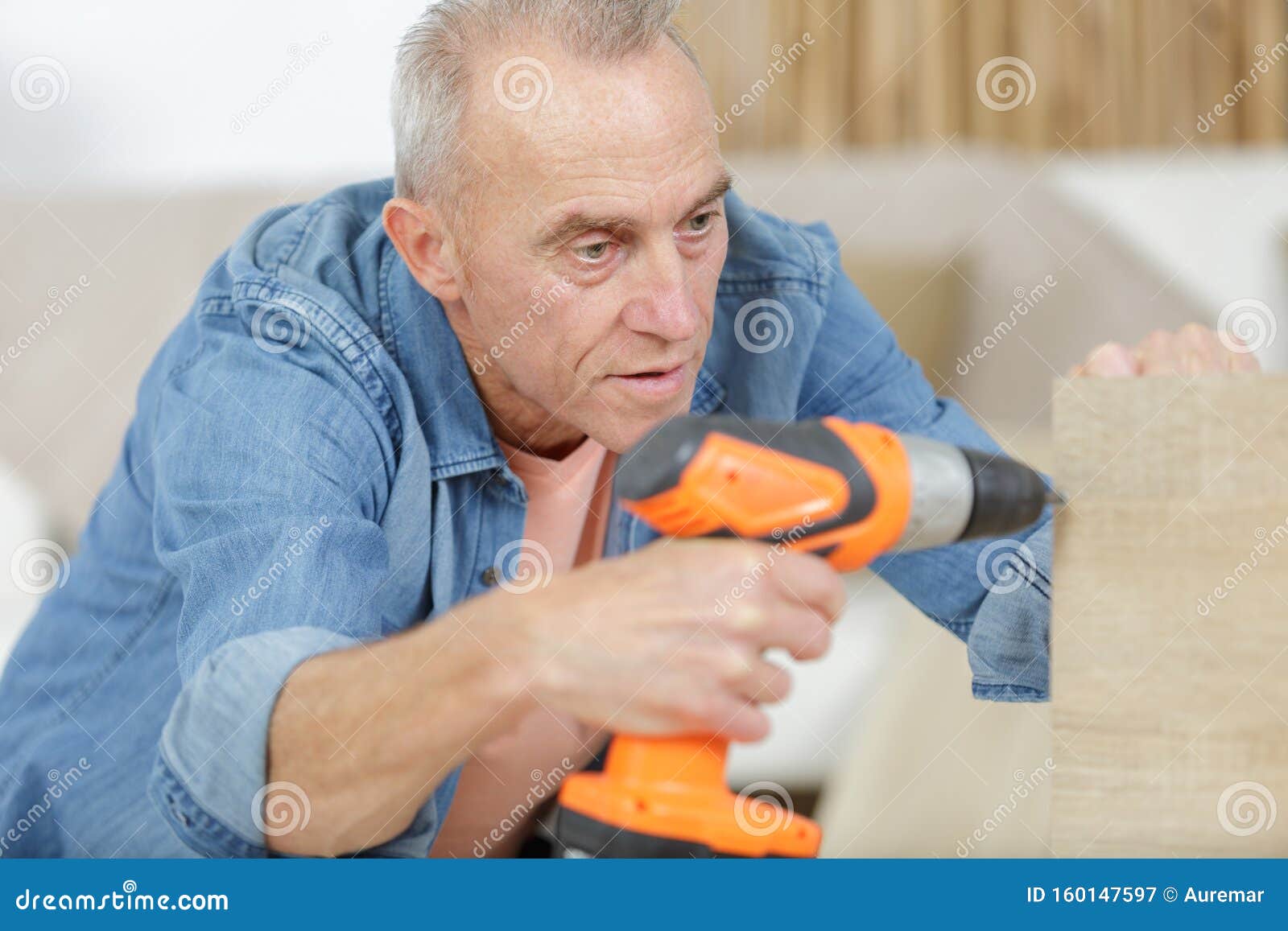 Senior Man Fixing Furniture Stock Image - Image of hand, indoor: 160147597