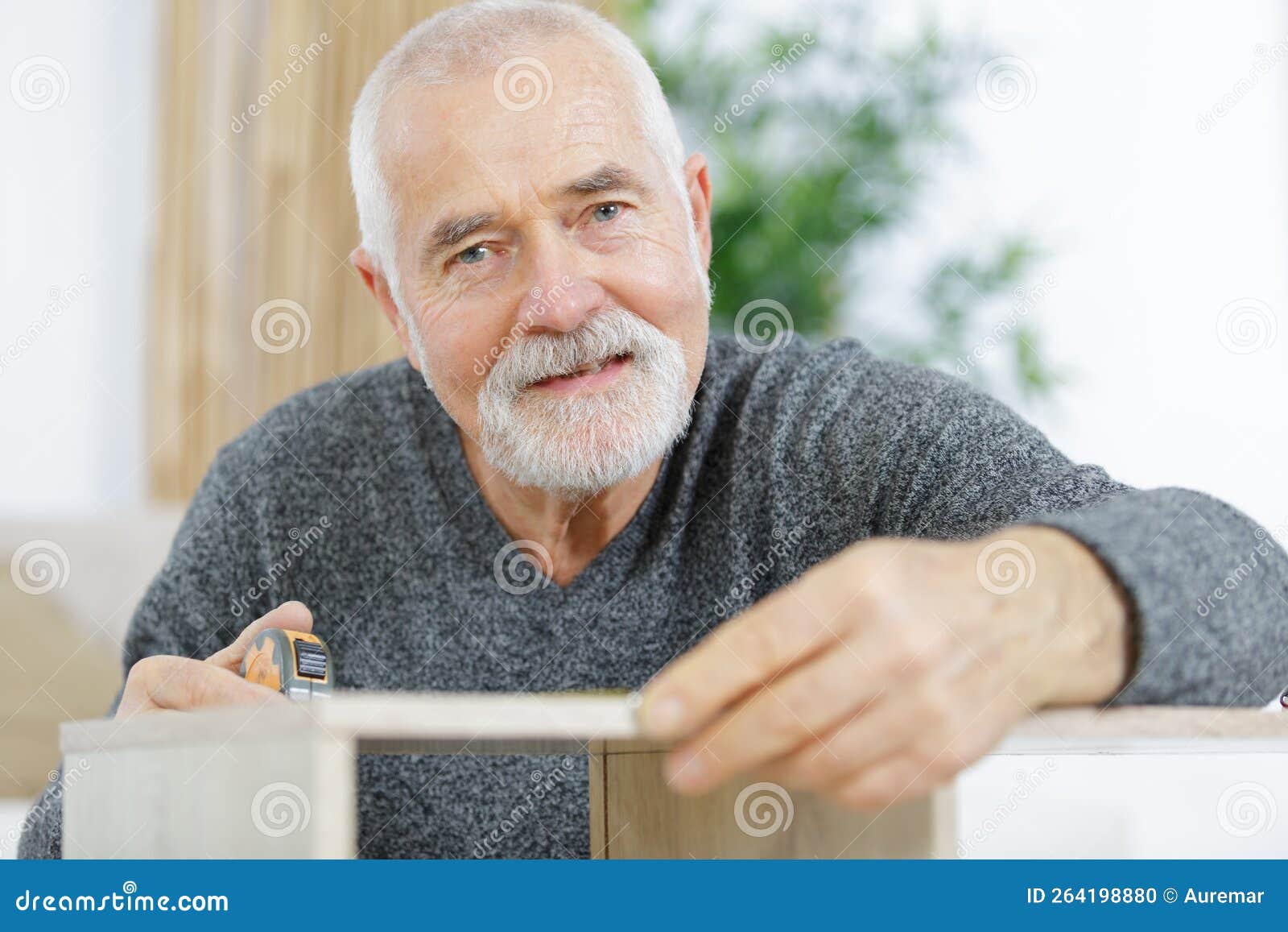 Senior Man Fixing Hand Plane while Working with Wood Stock Photo ...