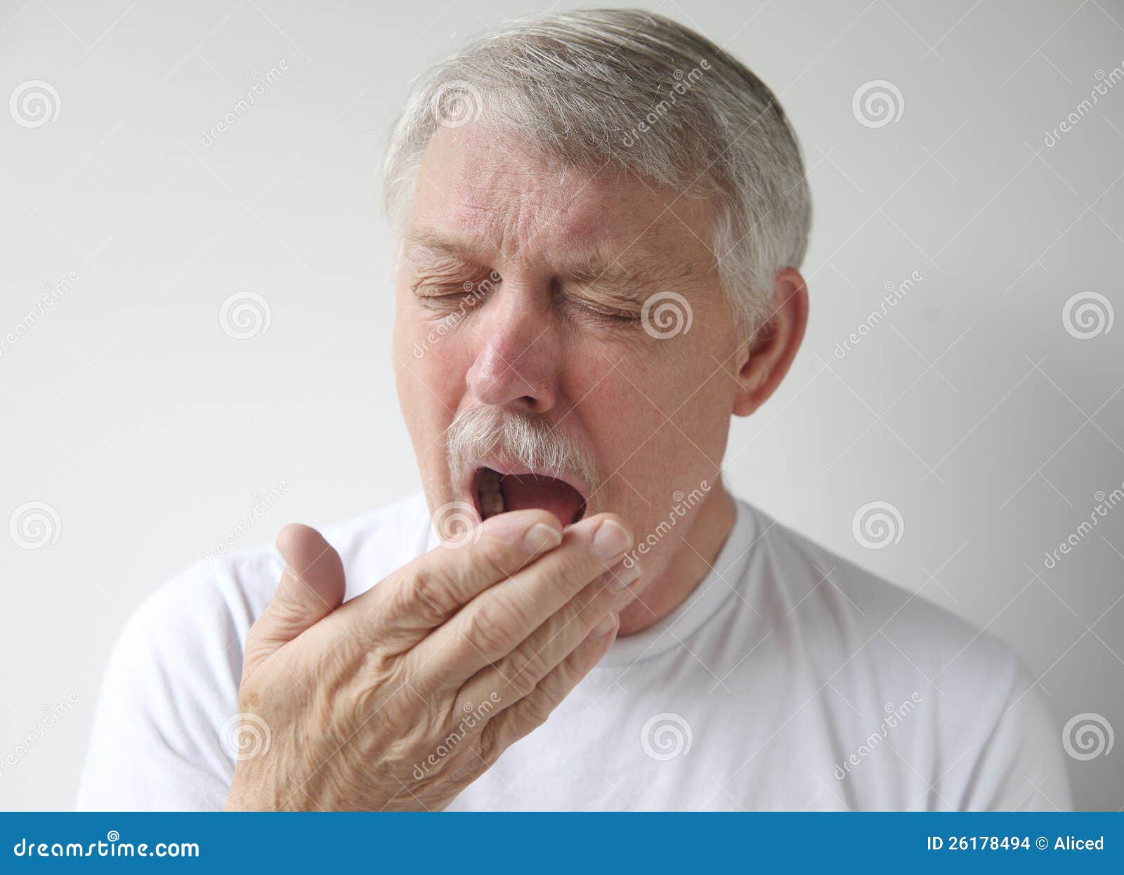 Senior Man Getting Ready To Yawn or Sneeze Stock Photo - Image of ...