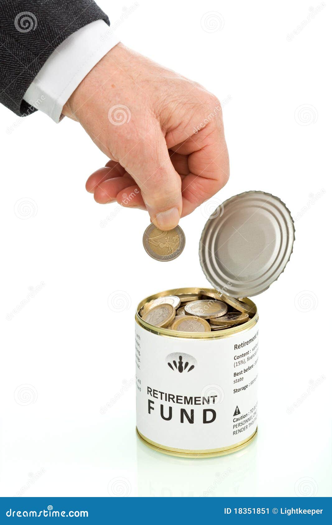 Senior Man Hand Putting Coin in Retirement Fund Stock Image - Image of ...
