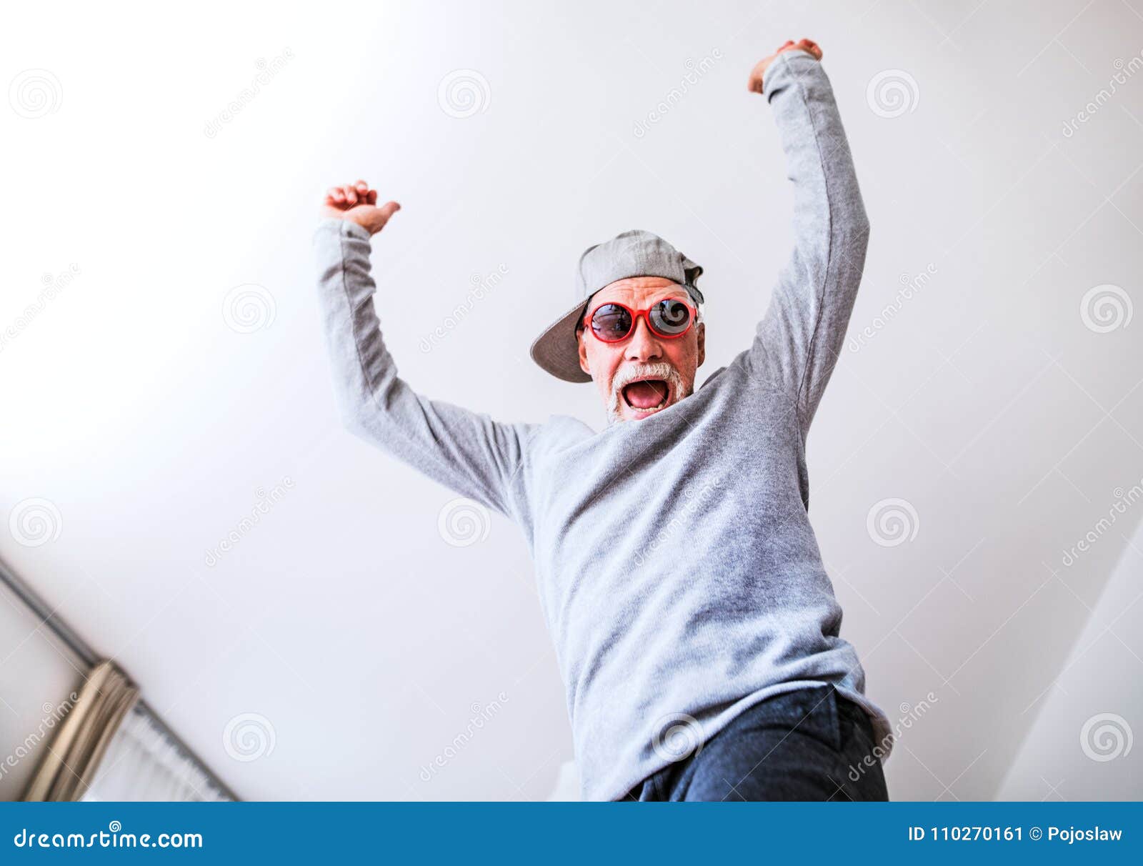 Senior Man Having Fun at Home. Stock Image - Image of home, caucasian ...