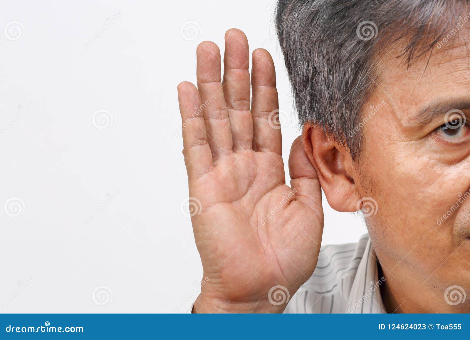 Senior Man Hearing Loss , Hard of Hearing Stock Image - Image of male ...