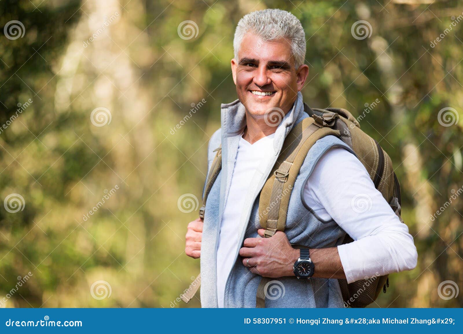 Senior man hike stock image. Image of cute, mature, excursion - 58307951