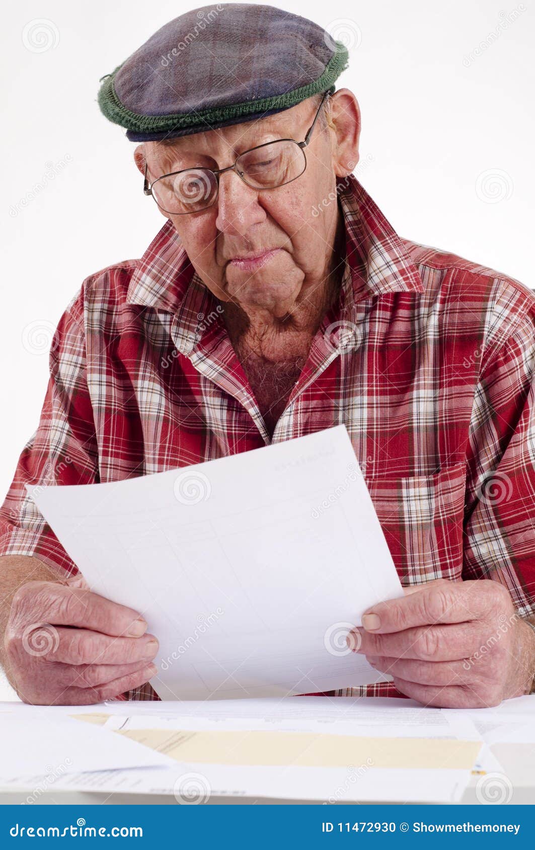 Senior man holding paper stock photo. Image of document - 11472930