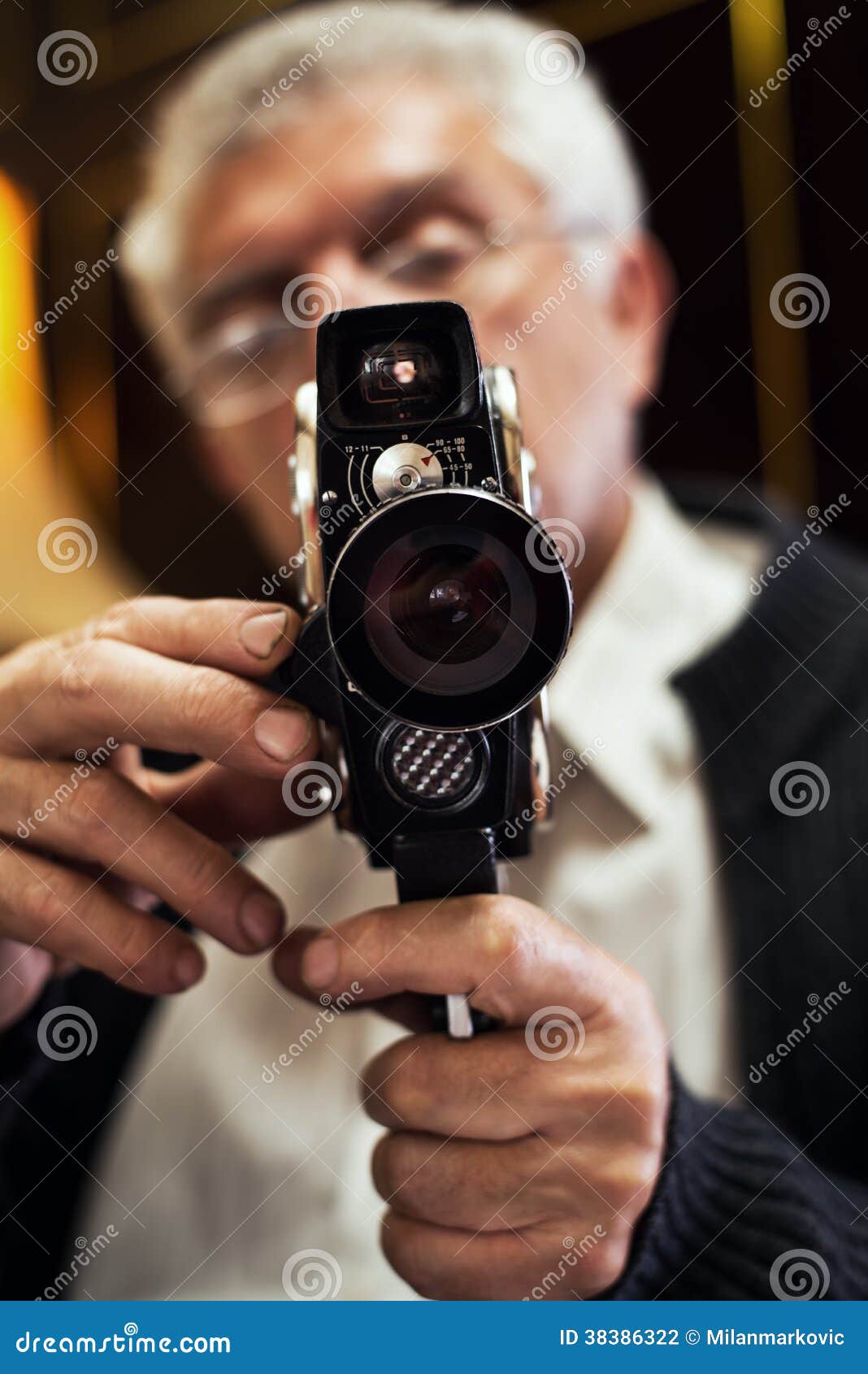 Senior Man Holding Video Camera Stock Photo - Image of equipment ...