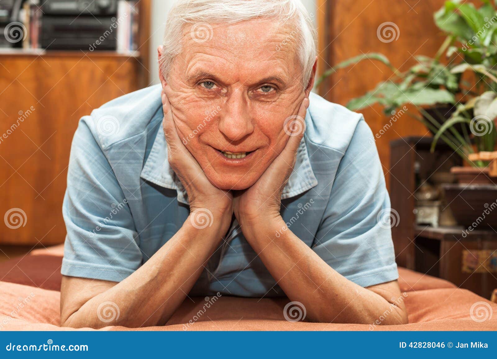 Senior man at home stock photo. Image of indoors, adult - 42828046
