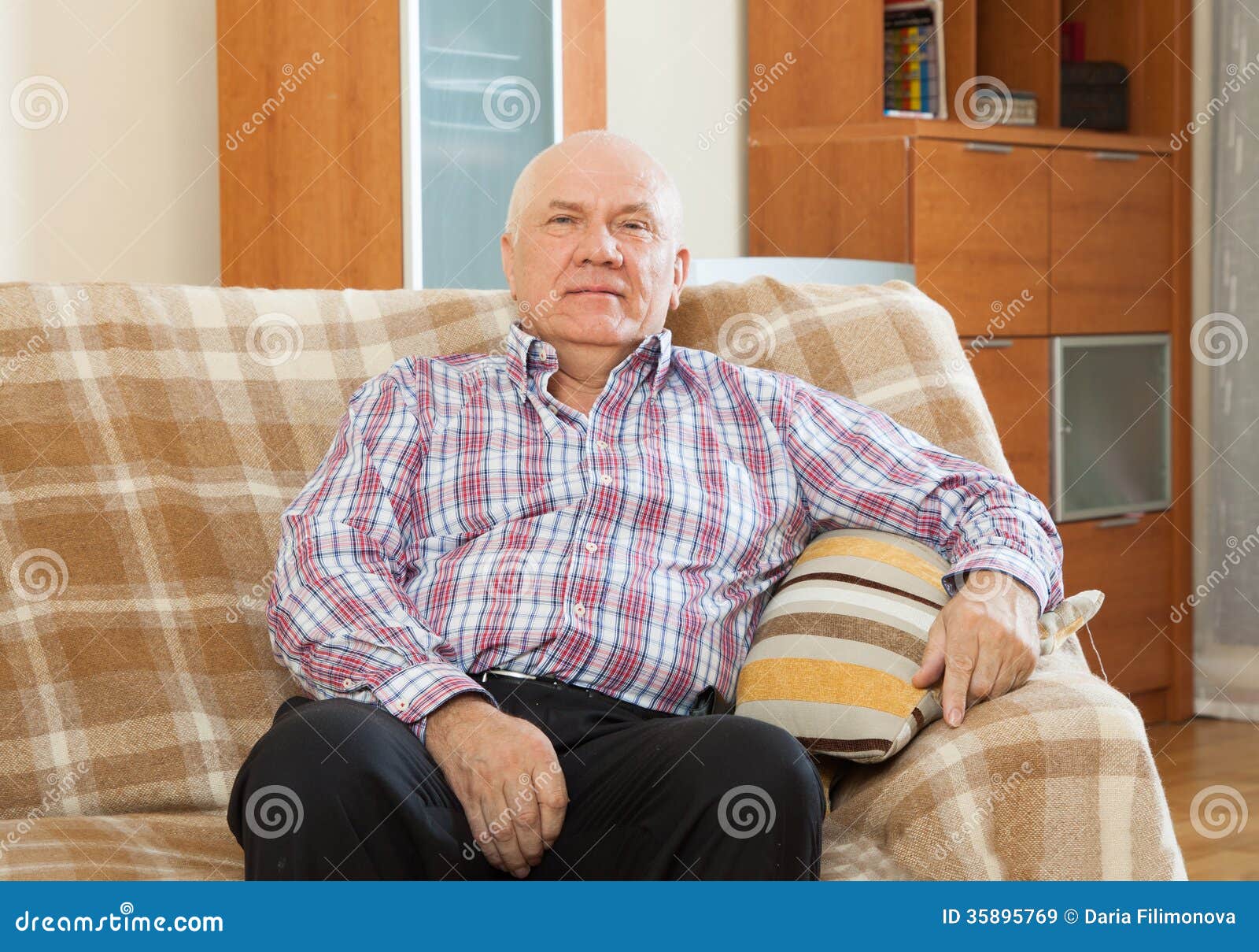 Senior man in interior stock image. Image of indoors - 35895769