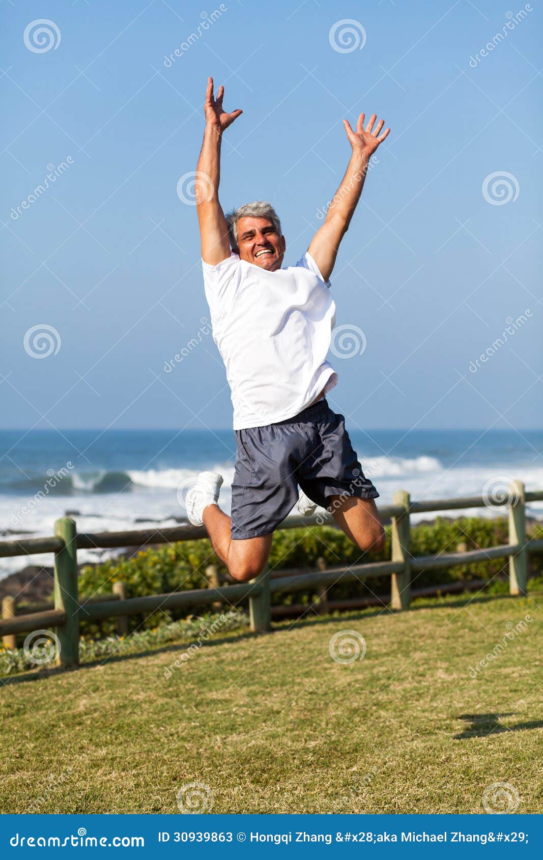 Senior man jumping stock image. Image of high, mature - 30939863