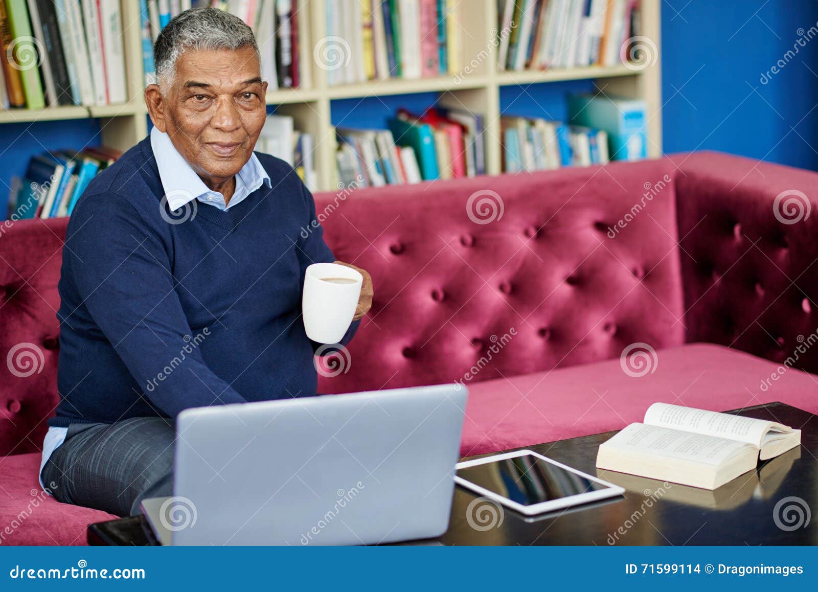 Senior man in library stock photo. Image of paying, entering - 71599114