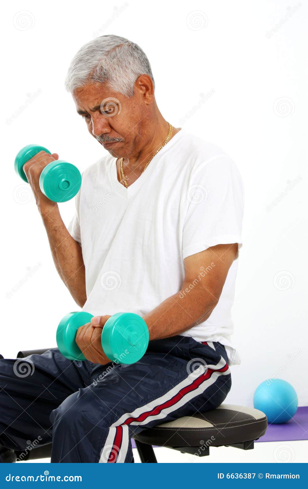 Senior Man Lifting Weights stock image. Image of lifting - 6636387