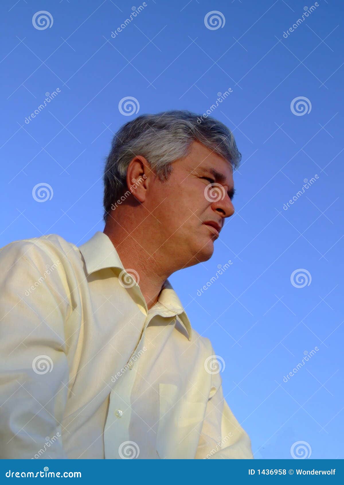 Senior Man Looking into the Distance Stock Photo - Image of hoping ...
