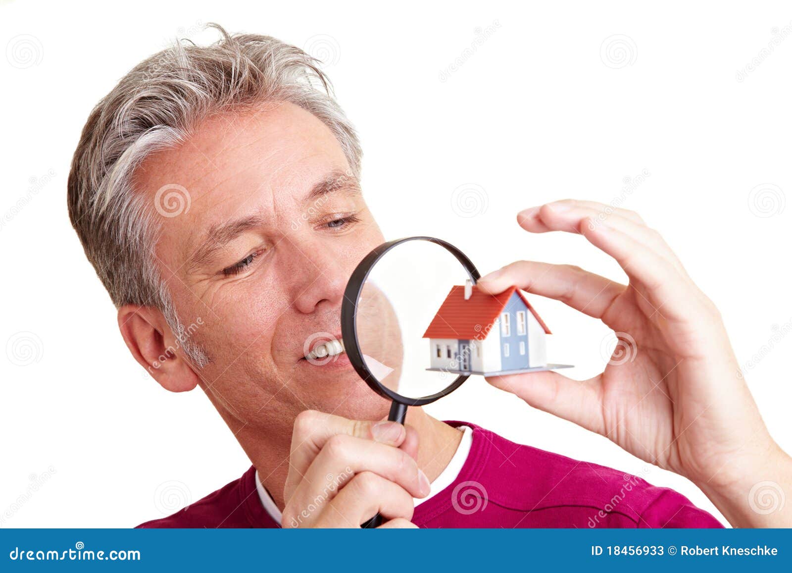Senior Man Looking at House Stock Image - Image of purchase, glass ...