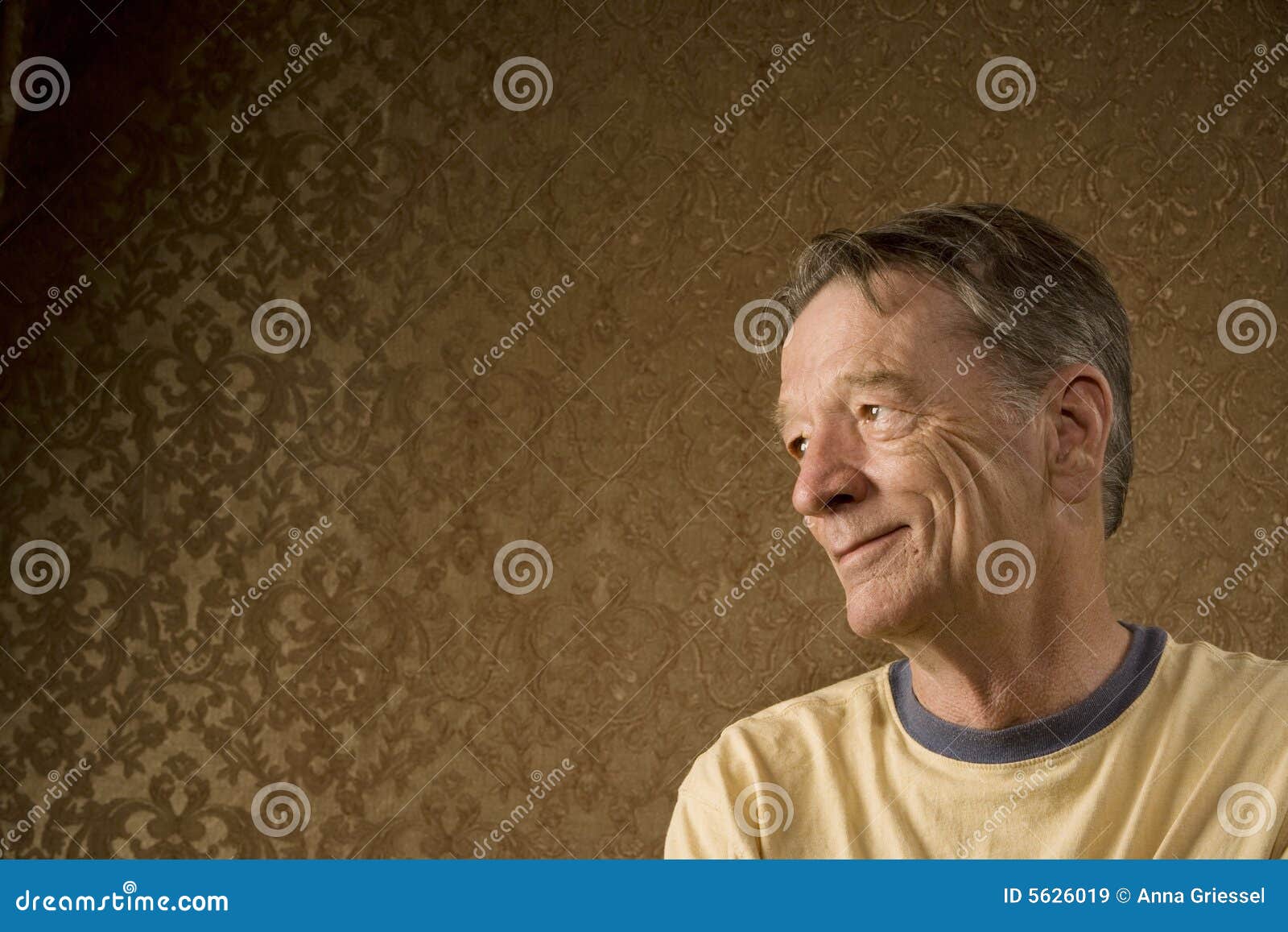 Senior Man Looks Left stock image. Image of chiaroscuro - 5626019