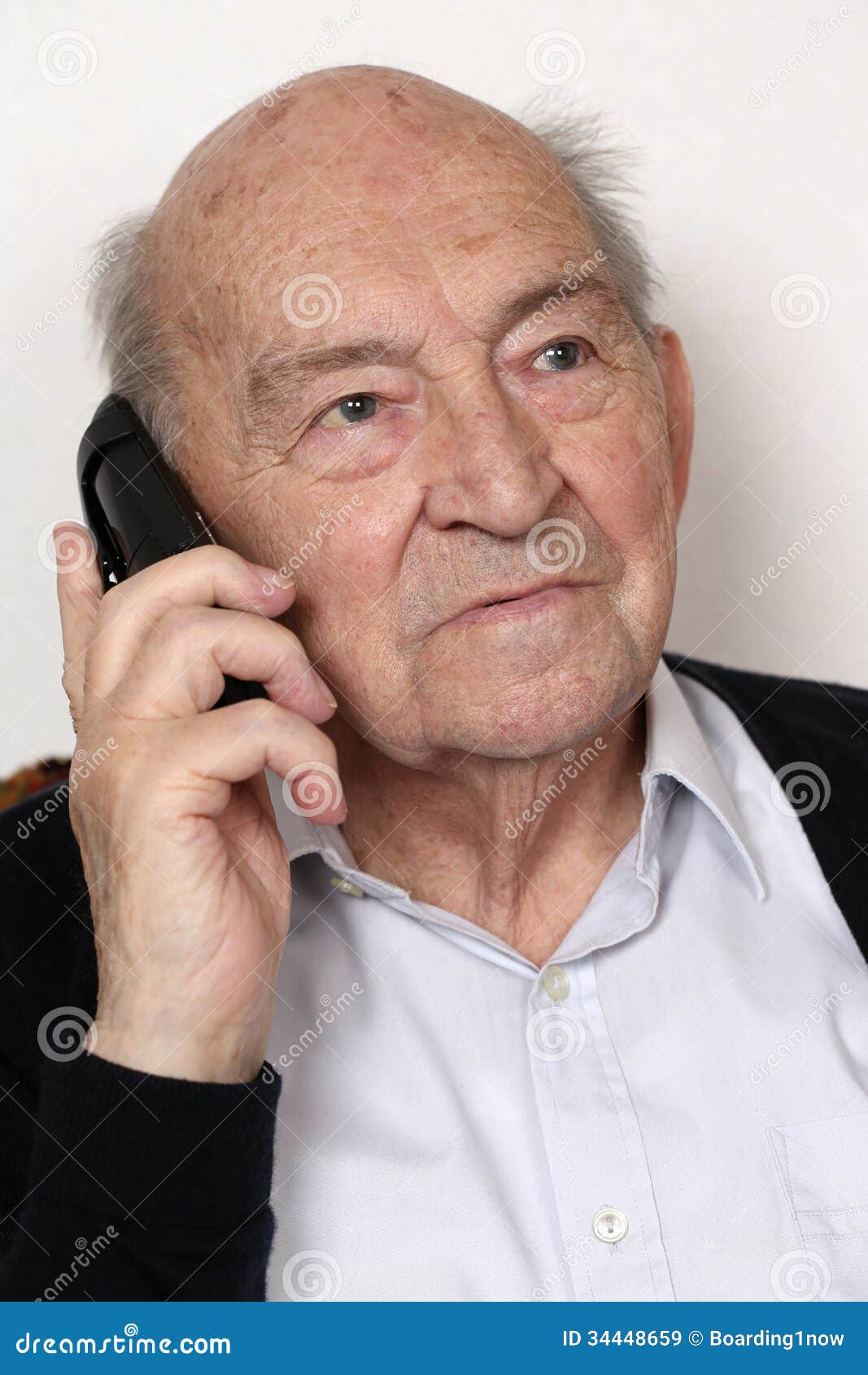 Senior Man Making a Phone Call Stock Image - Image of grandpa, calling ...