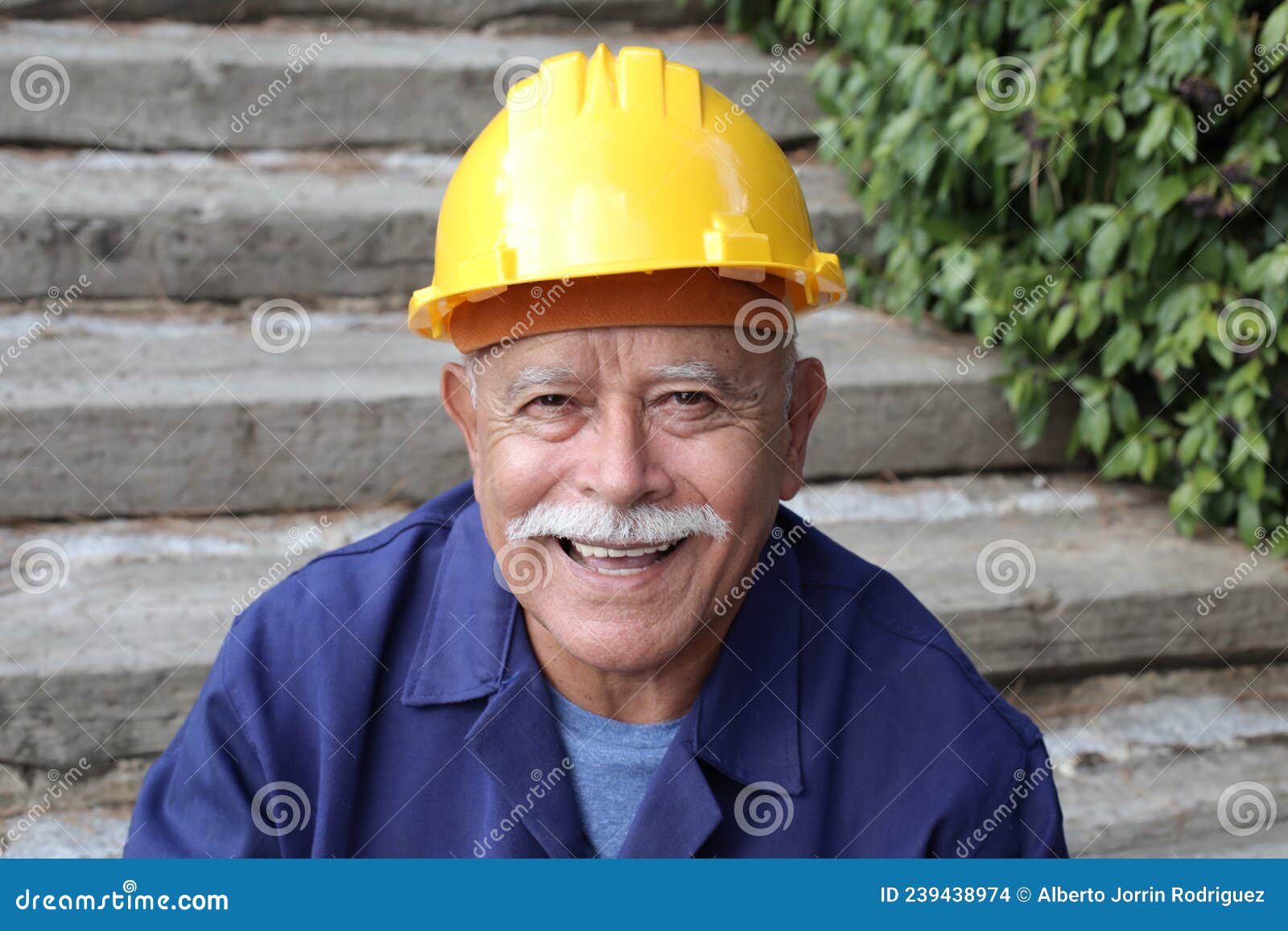 Senior Man with a Mustache Doing Construction Work Stock Photo - Image ...