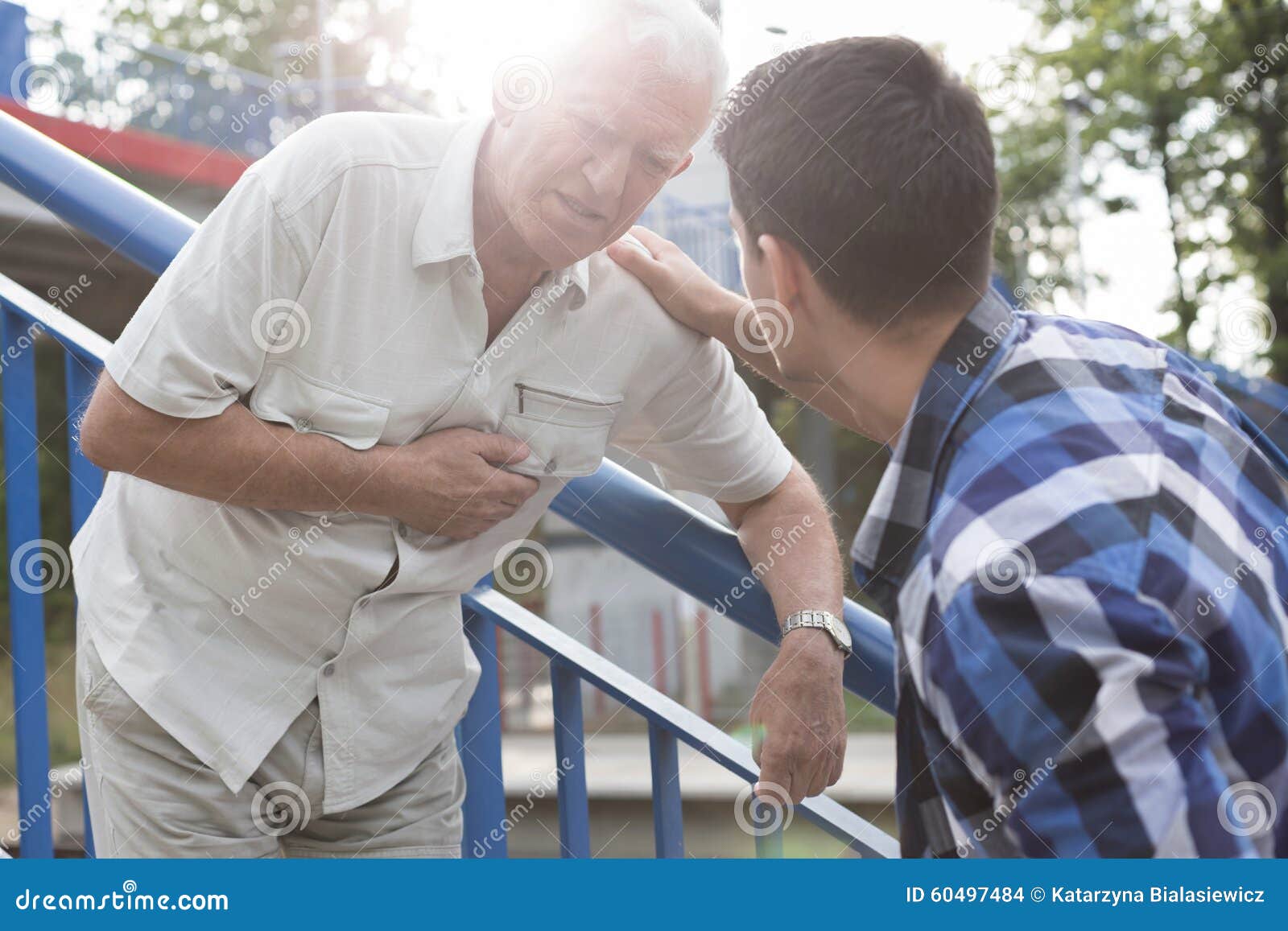 Senior Man Needing First Aid Stock Photo - Image of emergency ...