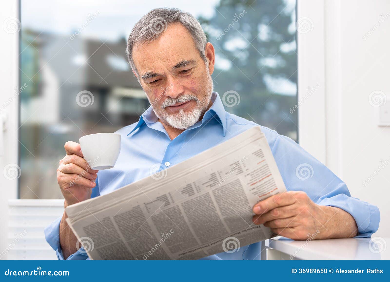 Senior man with newspaper stock photo. Image of knowledge - 36989650