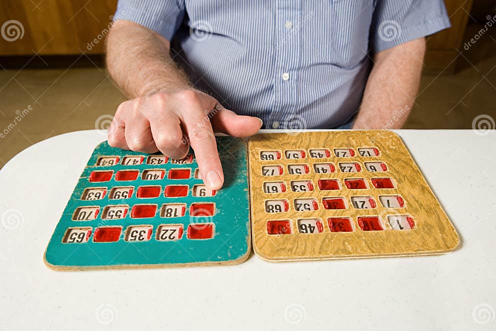 Senior man playing bingo stock photo. Image of game, heart - 62809544