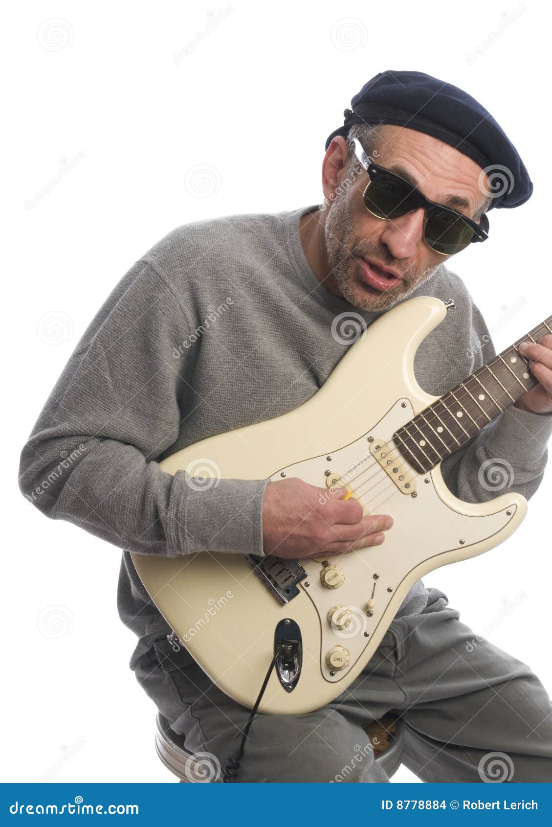 Senior man playing guitar stock photo. Image of aged, beatnik - 8778884