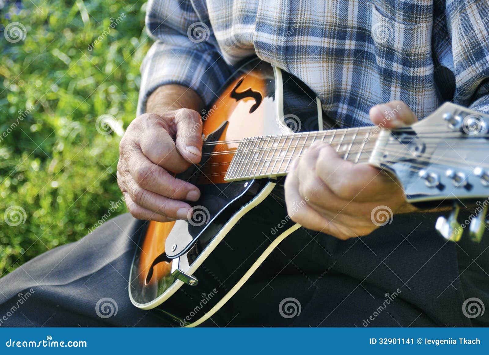 Senior Man Playing Mandolin Stock Image - Image: 32901141