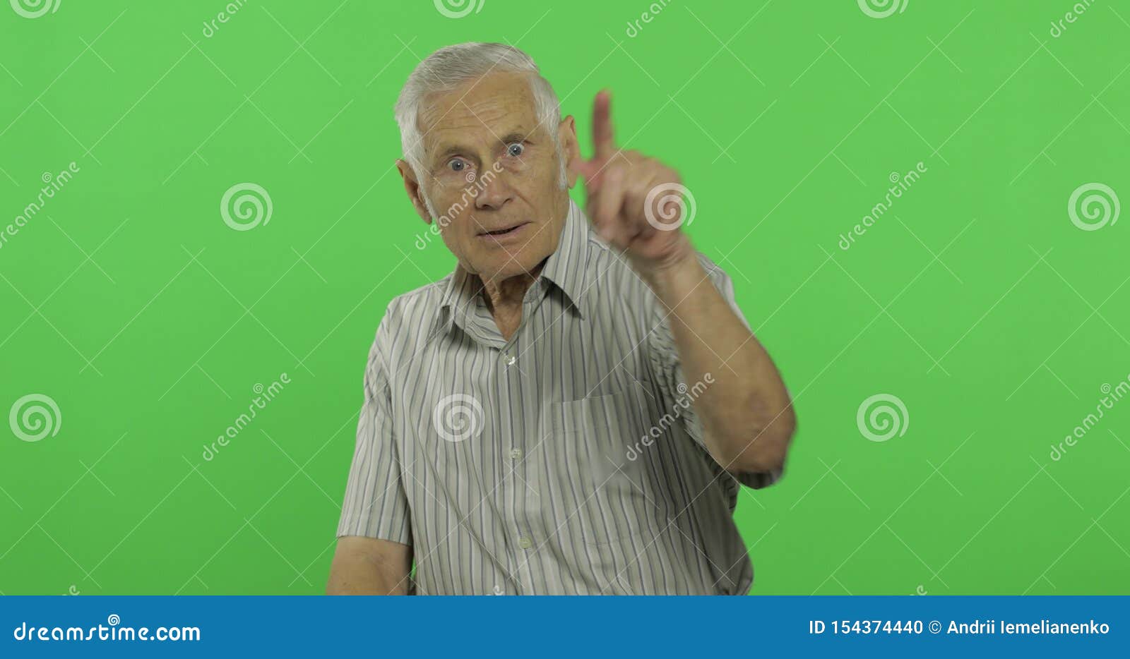 Senior Man Points at the Camera. Handsome Old Man on Chroma Key ...
