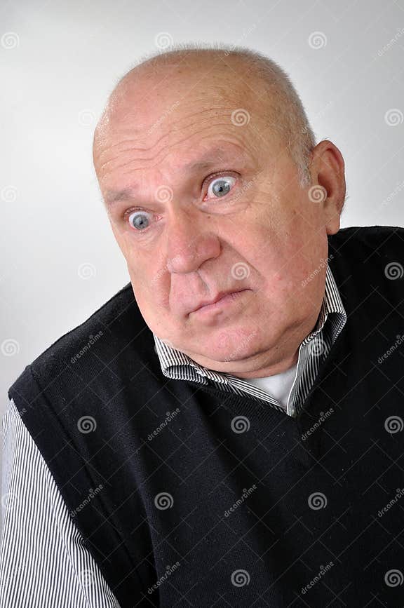 Senior Man with Puzzled Expression Stock Photo - Image of senior, crazy ...