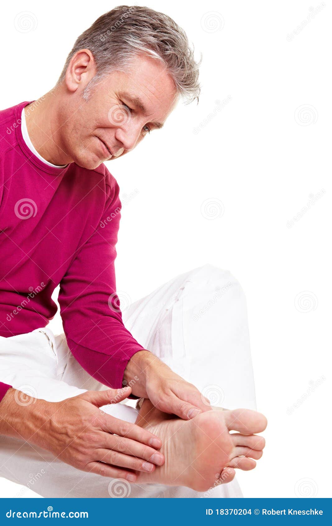 Senior Man Relaxing His Feet Stock Photo - Image of medicine, hold ...