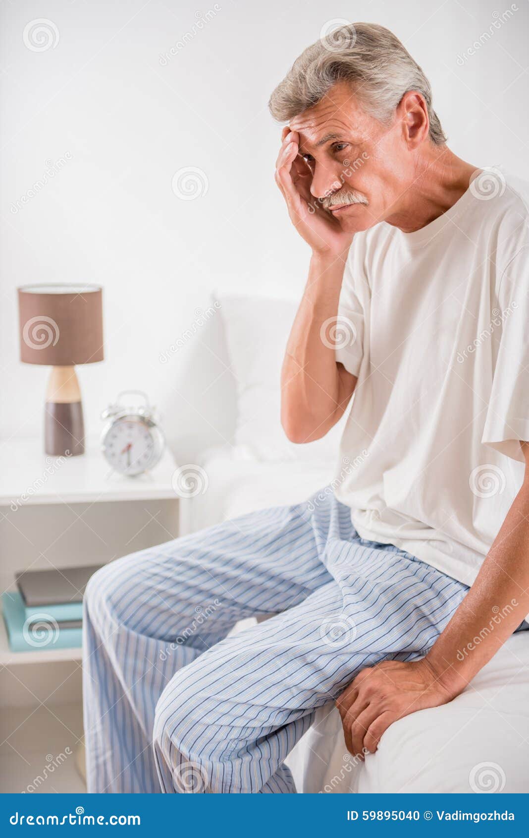 Senior man stock photo. Image of front, background, bedroom - 59895040