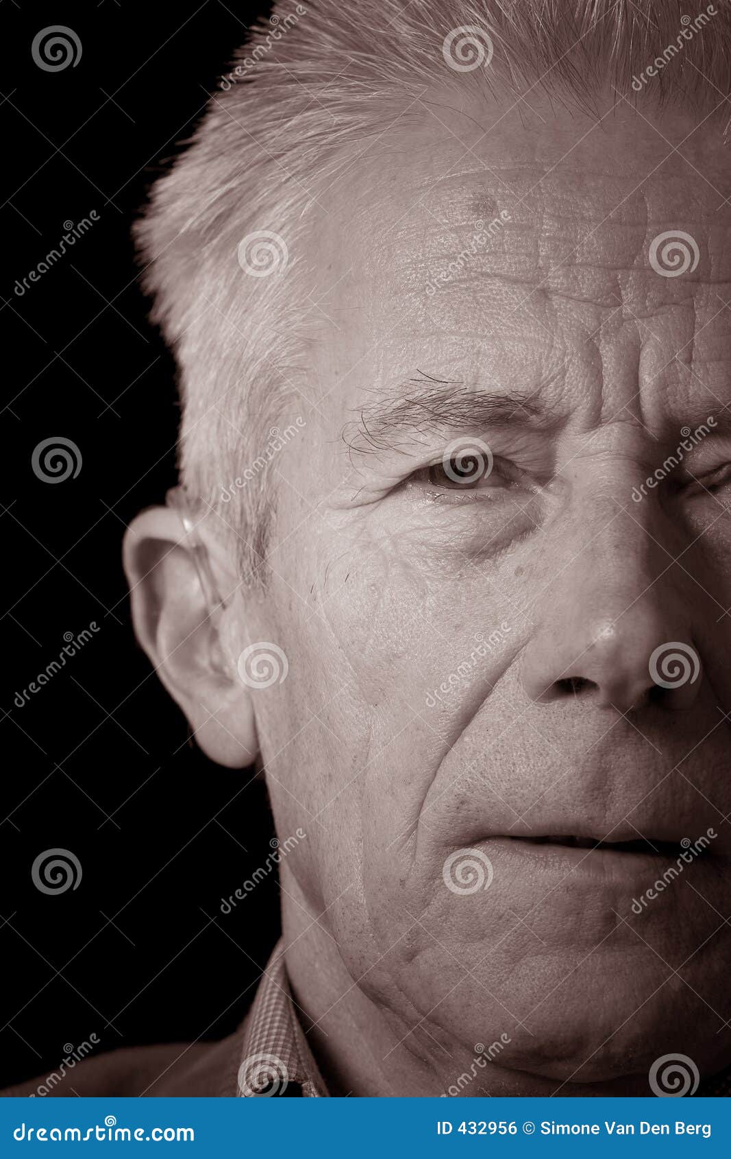 Senior Man in Sepia Portrait Stock Photo - Image of wrinkled, male: 432956