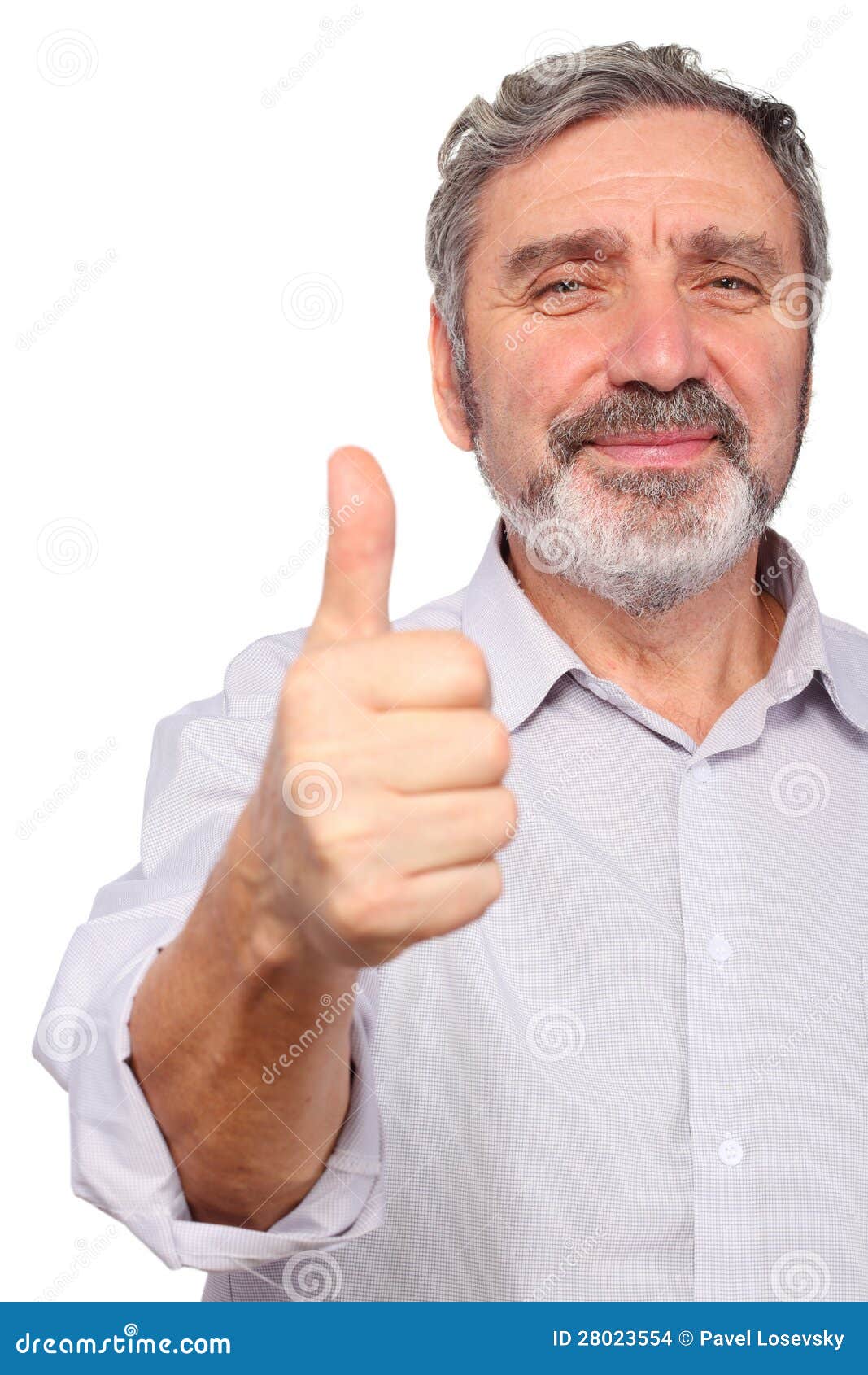Senior Man Show Big Finger, Good Gesture Stock Photo - Image of beard ...