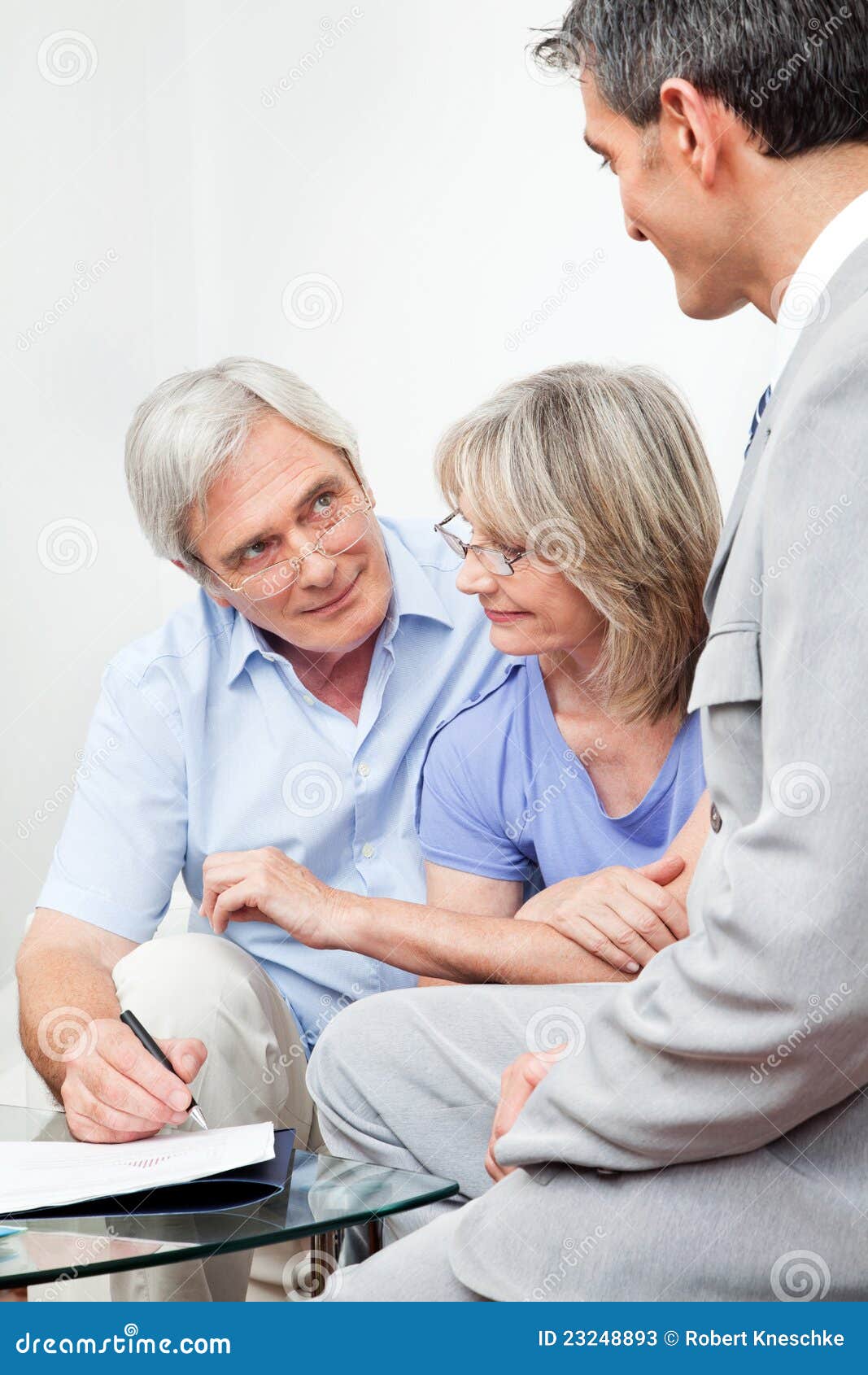 Senior Man Signing Contract Stock Image - Image of couple, broker: 23248893