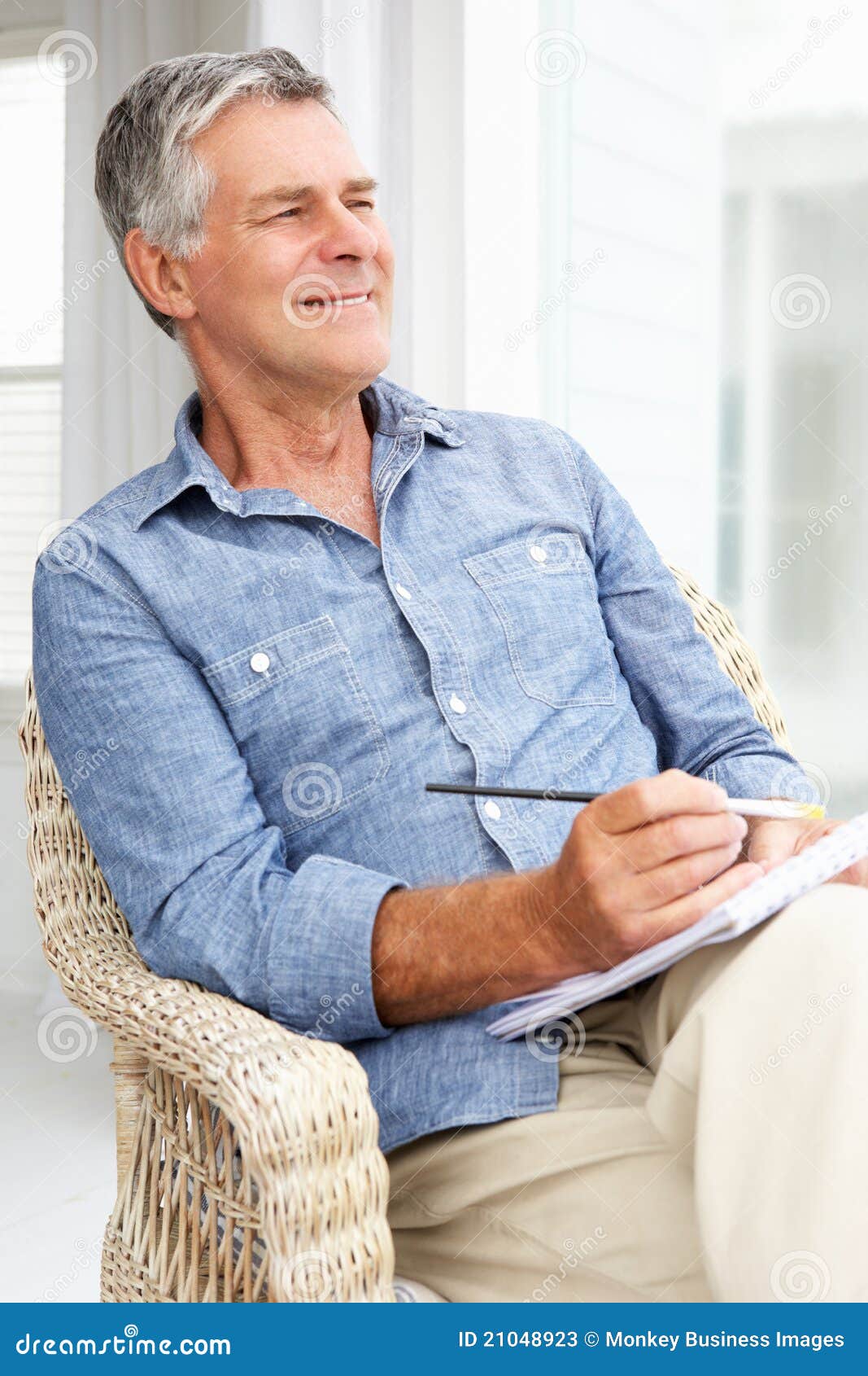 Senior Man Sitting Down Sketching Stock Image - Image of mature ...