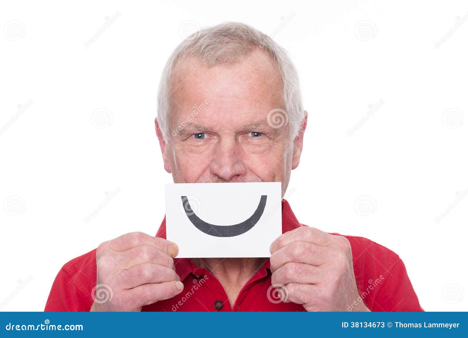 Senior Man with Smiley Symbol Stock Image - Image of casual ...