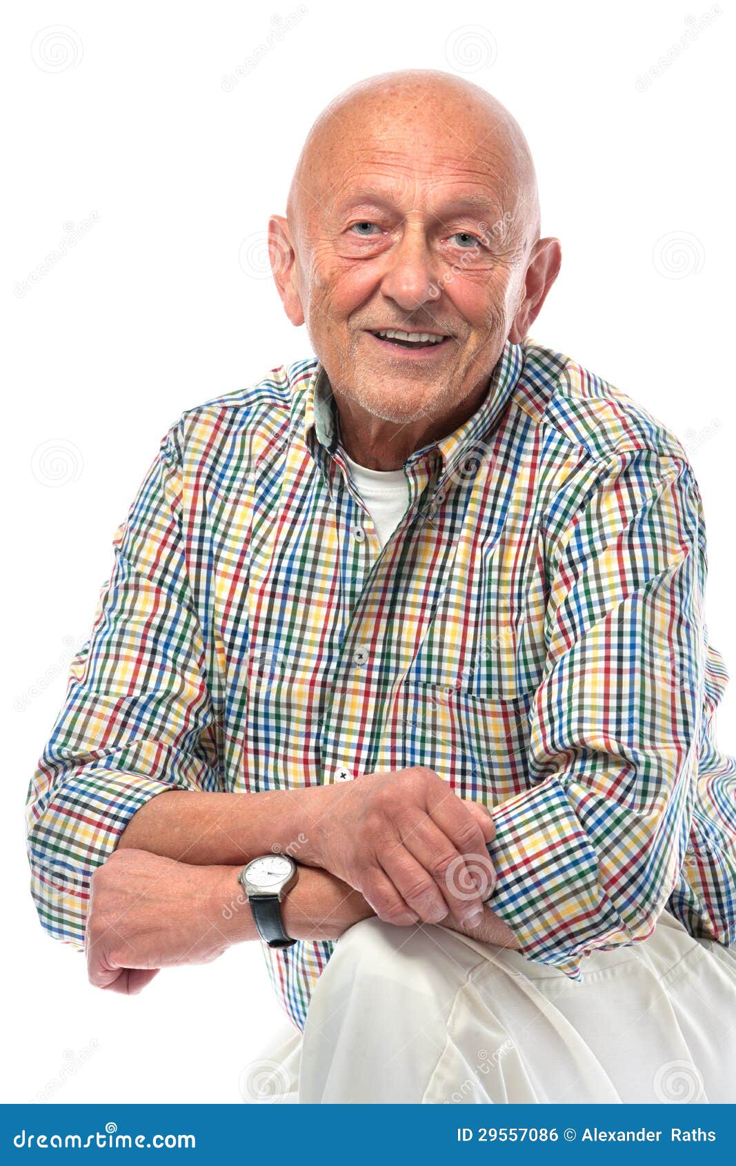 Senior Man Smiling Isolated on White Stock Photo - Image of aged ...