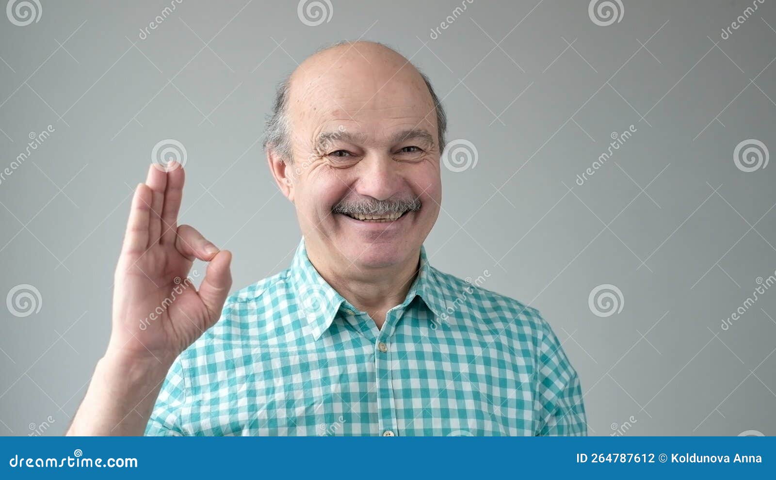 Senior Man Smiling Positive Doing Ok Sign with Hand and Fingers. Stock ...