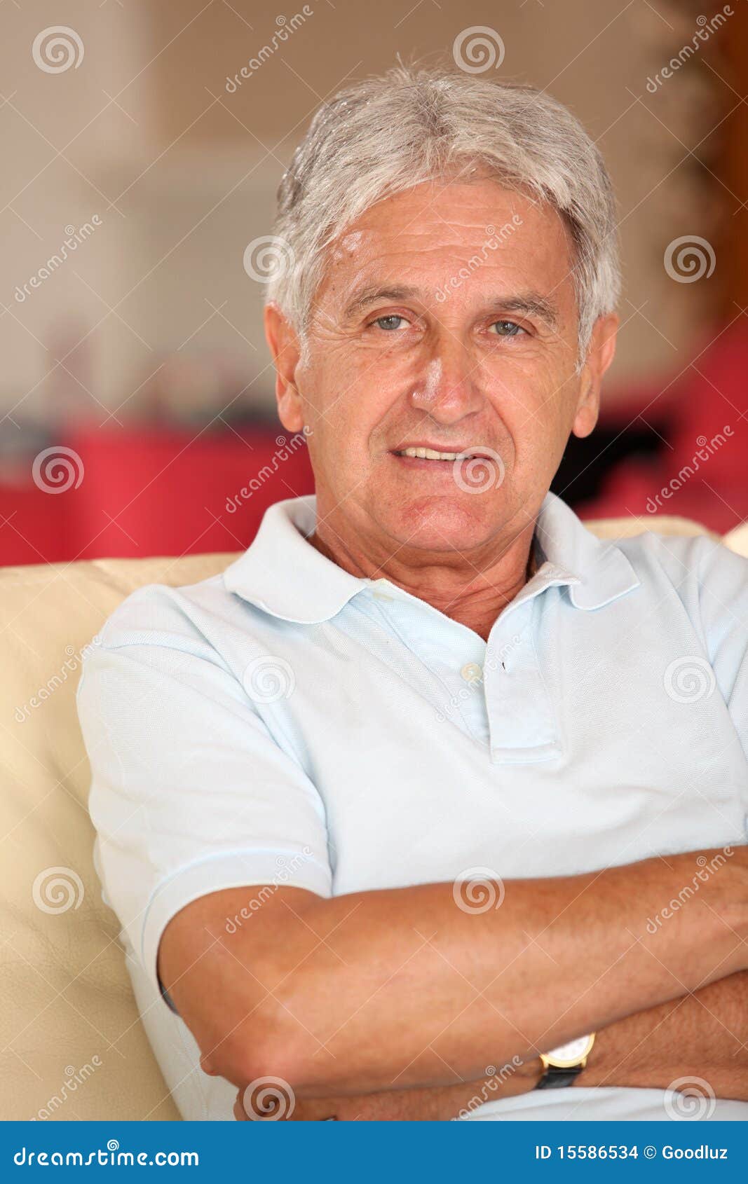 Senior man in sofa stock photo. Image of elderly, portrait - 15586534