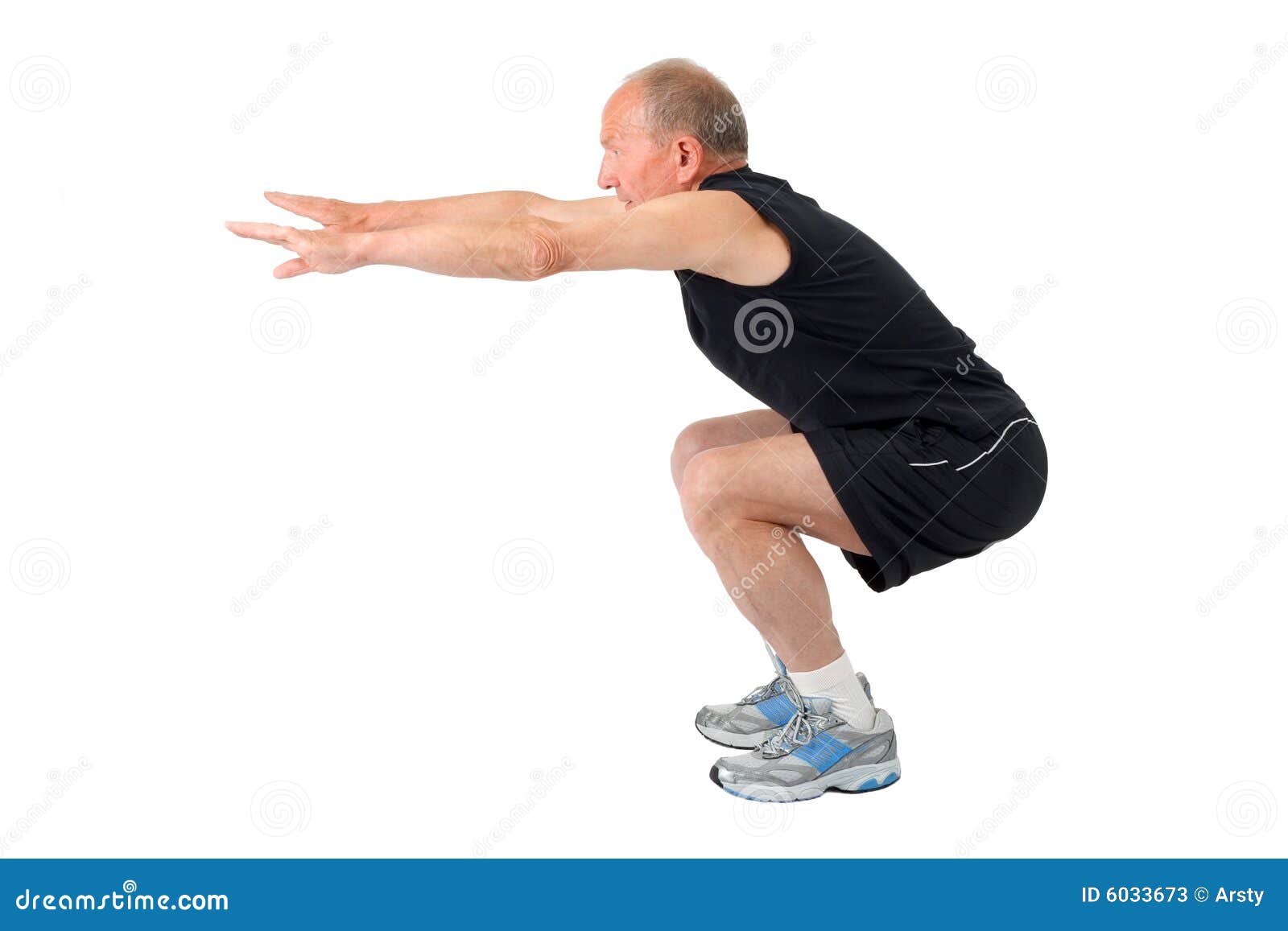 Senior man. Squatting stock image. Image of active, sport - 6033673