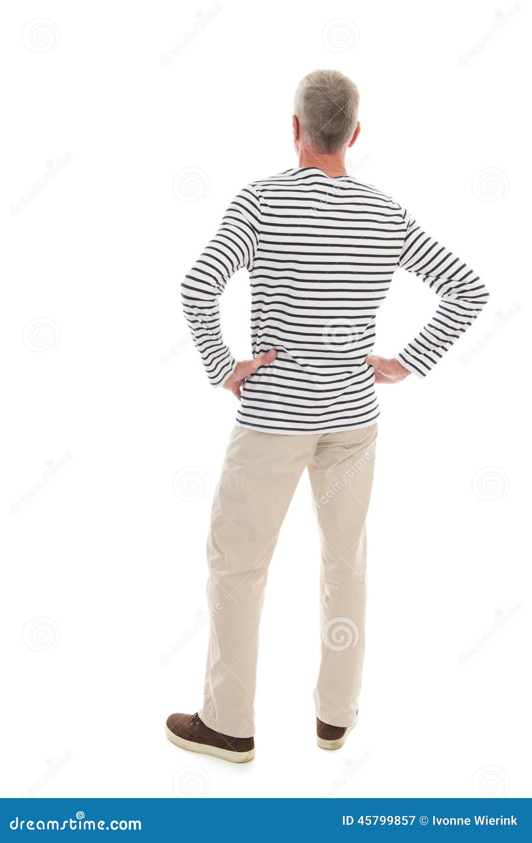 Senior Man Standing Isolated Over White Background Stock Image - Image ...