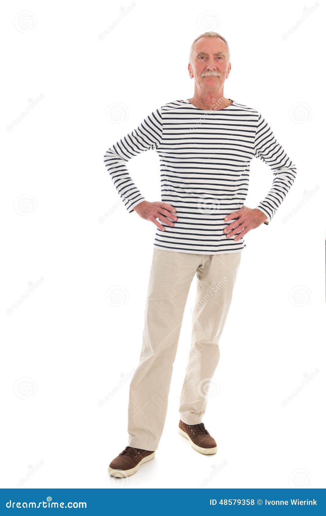 Senior Man Standing Isolated Over White Background Stock Photo - Image ...