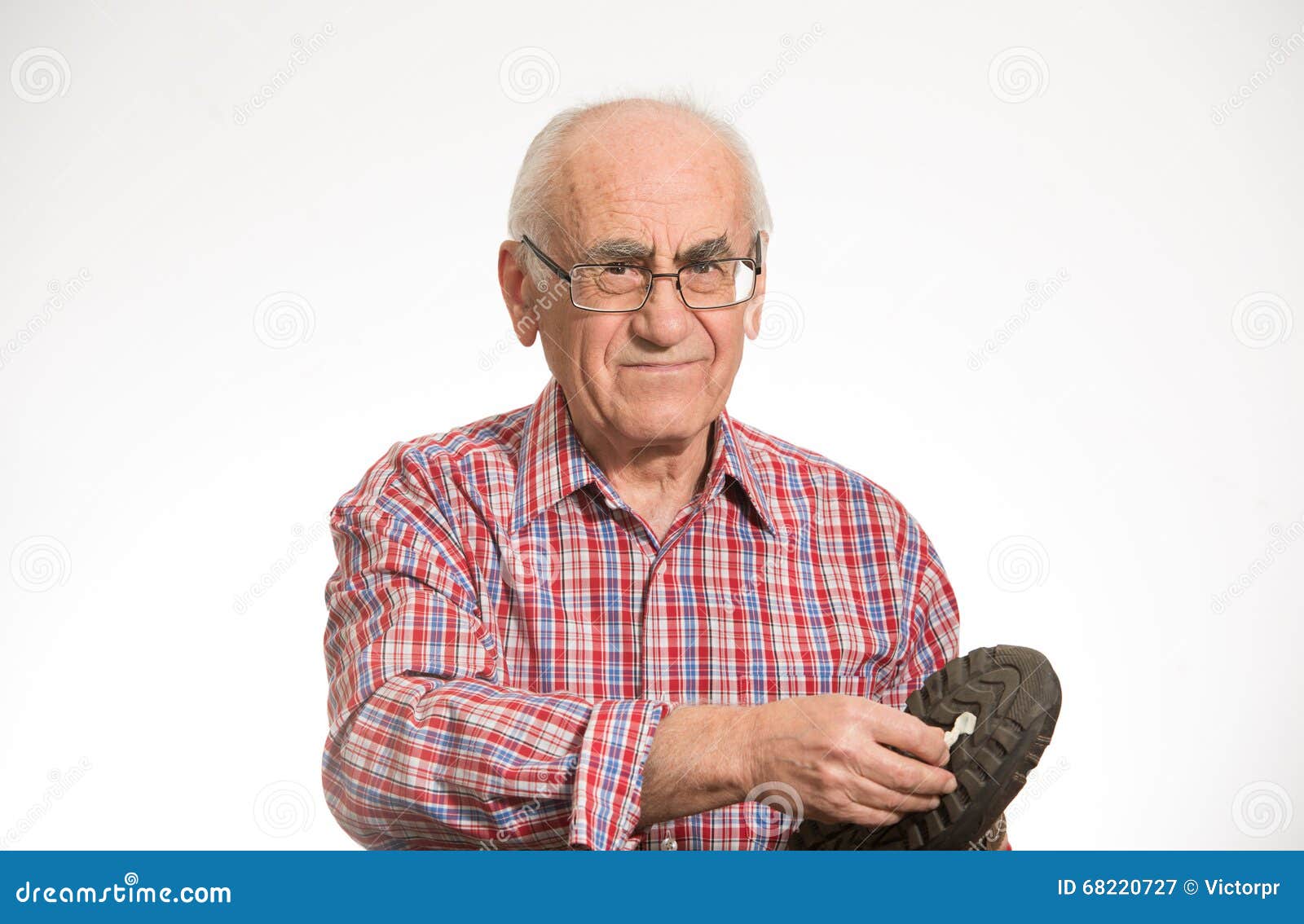 Senior Man Stepped in Chewing Gum Stock Image - Image of background ...