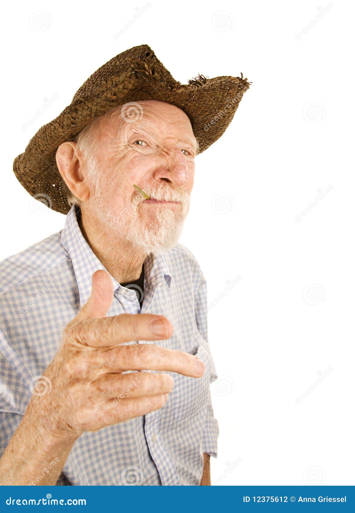 Senior man in straw hat stock photo. Image of rancher - 12375612