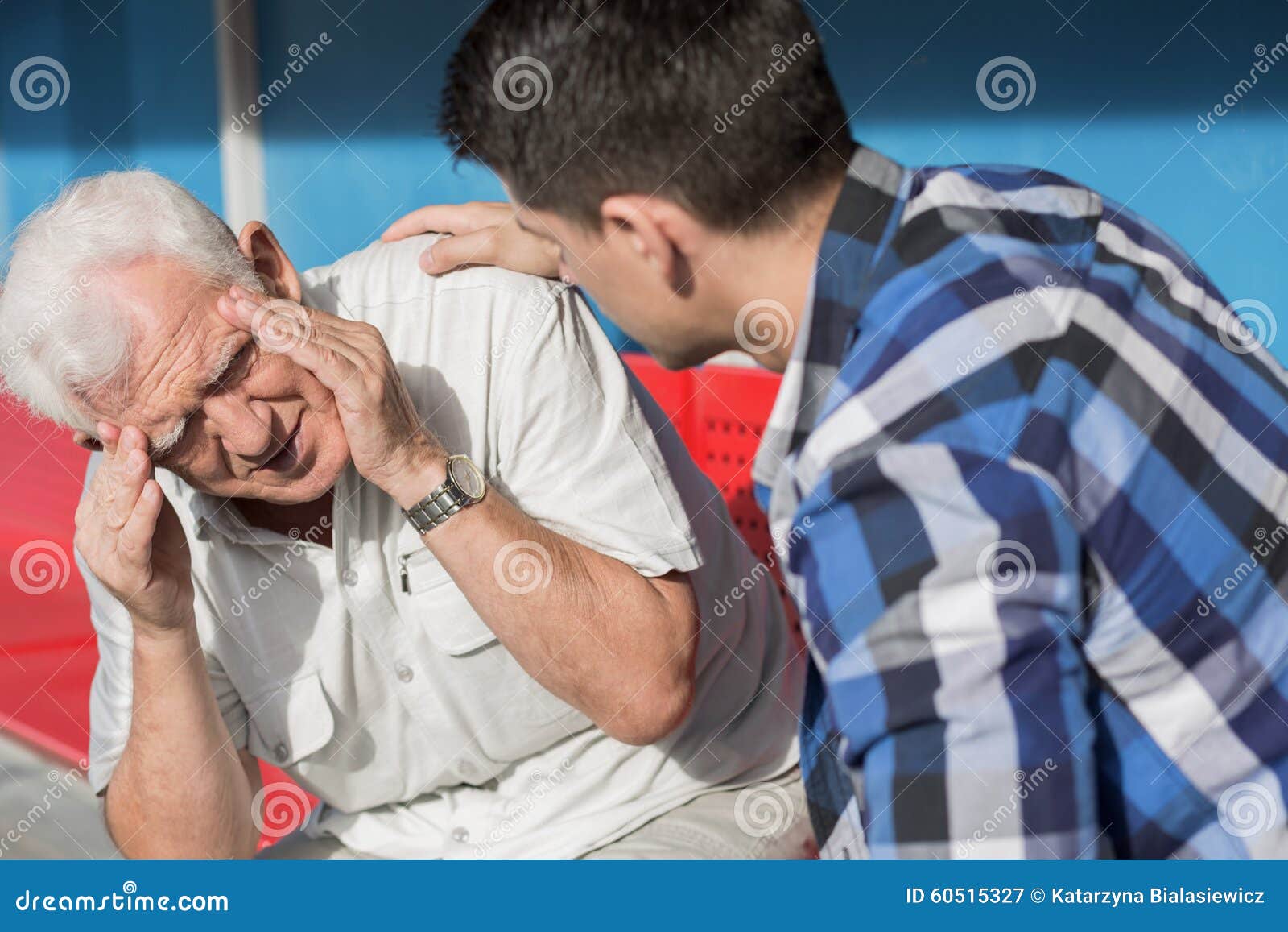 Senior Man Suffering from Dizziness Stock Image - Image of street ...