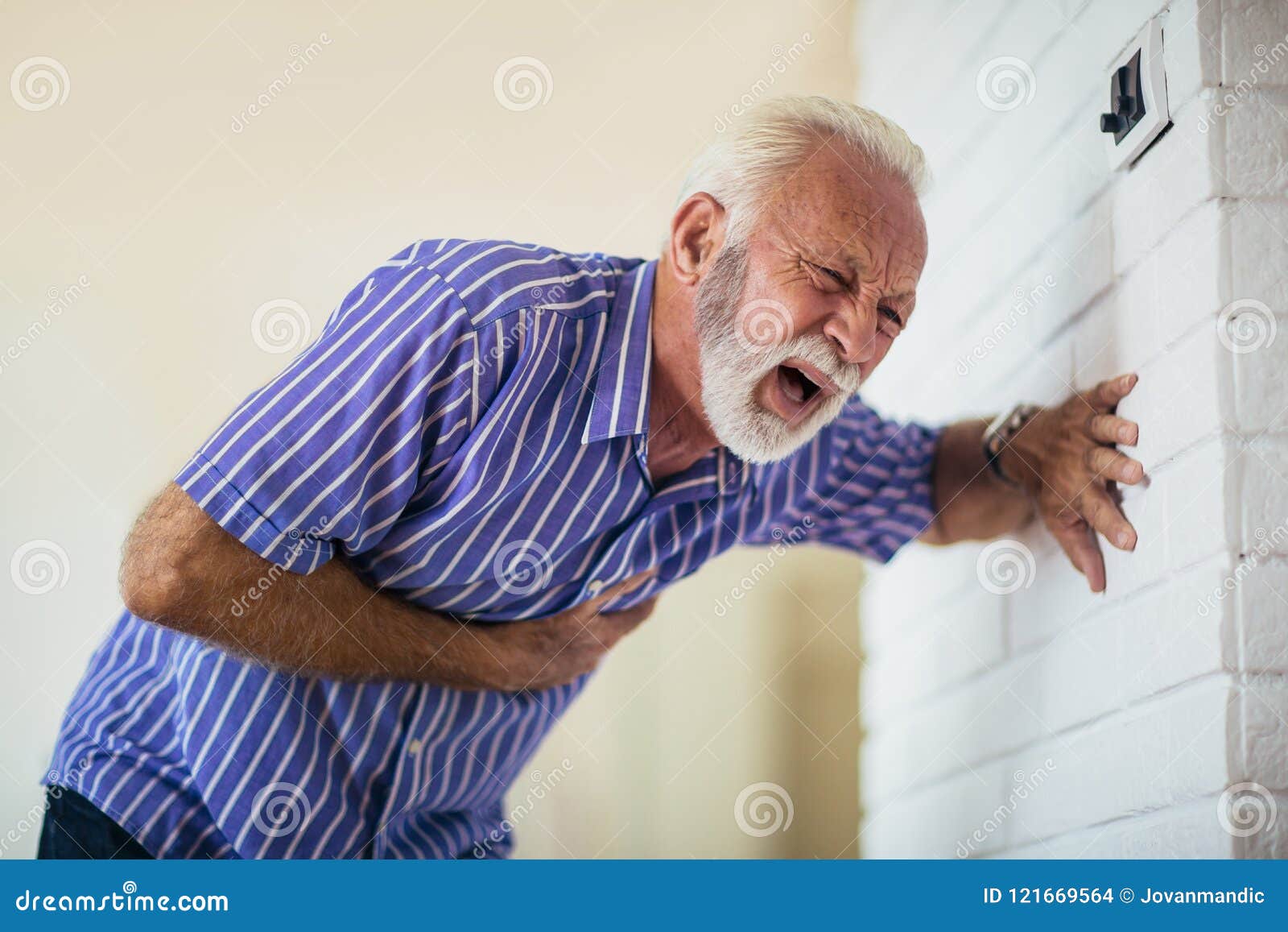 Senior Man Suffering from Heart Attack Stock Photo - Image of health ...