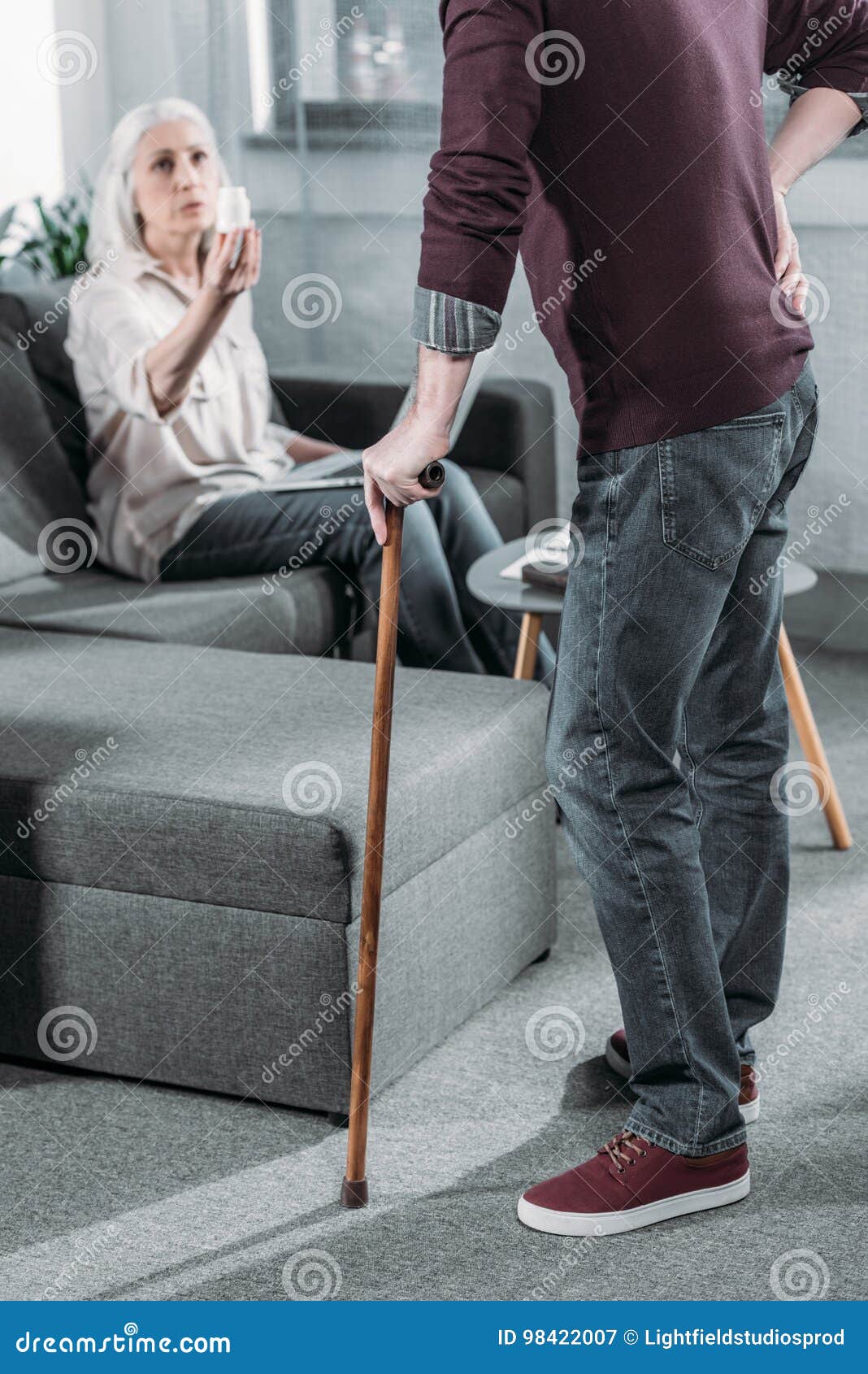 Senior Man Suffering from Strong Back Pain Stock Image - Image of ...